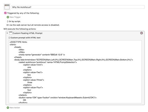 autofocus for select in custom html prompt action v9 0 2 questions