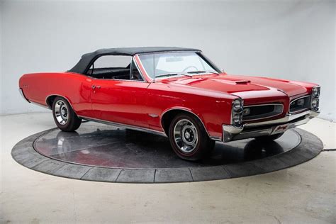 1966 Pontiac Gto V8 6 6l Convertible Red For Sale