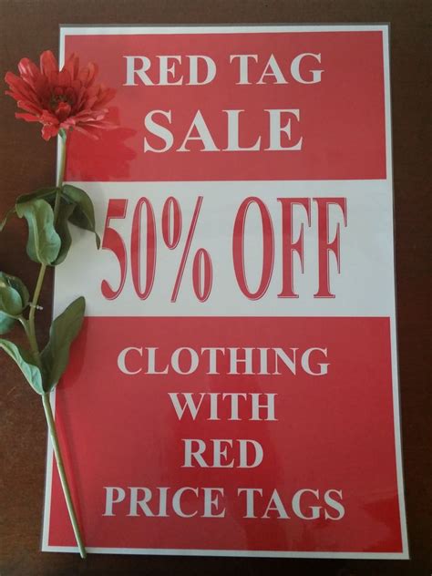 50 Off All Clothing With Red Tags Red Tag Sale Event