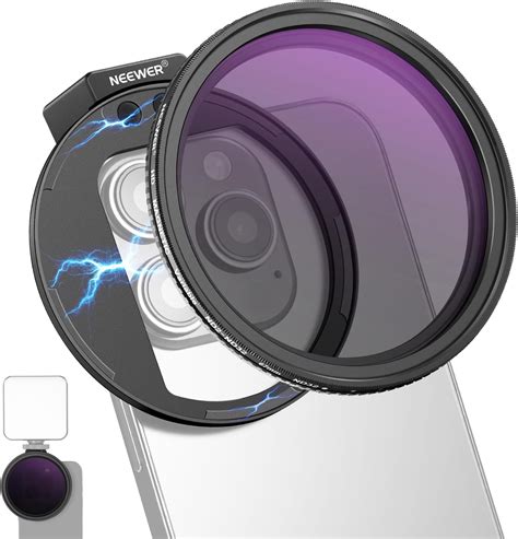 NEEWER Clip On Mm ND ND Lens Filter Kit Upgraded Clip With Threaded Adapter Ring Cold Shoe