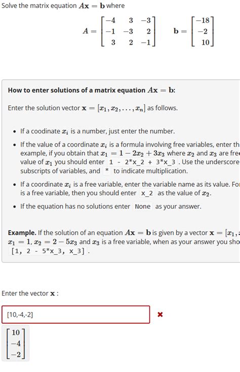 Solved Solve The Matrix Equation Axb
