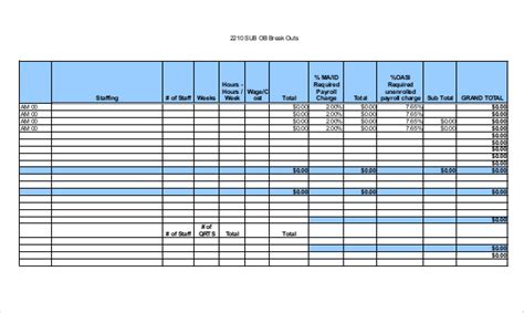 9 payroll budget templates free sample example format download