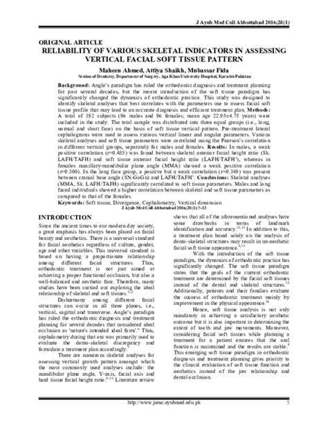 Pdf Reliability Of Various Skeletal Indicators In Assessing Vertical
