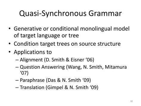 Ppt Parser Adaptation And Projection With Quasi Synchronous Grammar Features Powerpoint