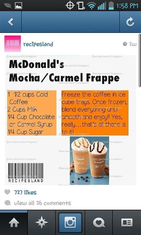 Caramel Frappe Recipe Frappe Recipe Mcdonalds Caramel Frappe