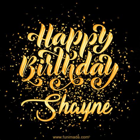 Happy Birthday Shayne  Golden Glitter Animation Download On