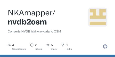 Github Nkamappernvdb2osm Converts Nvdb Highway Data To Osm