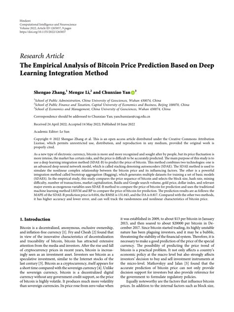 Pdf The Empirical Analysis Of Bitcoin Price Prediction Based On Deep Learning Integration Method