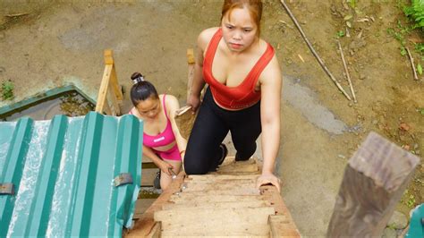 Make stairs for a one column house in the forest build a LOG CABIN Tư Build Daily Life Farm