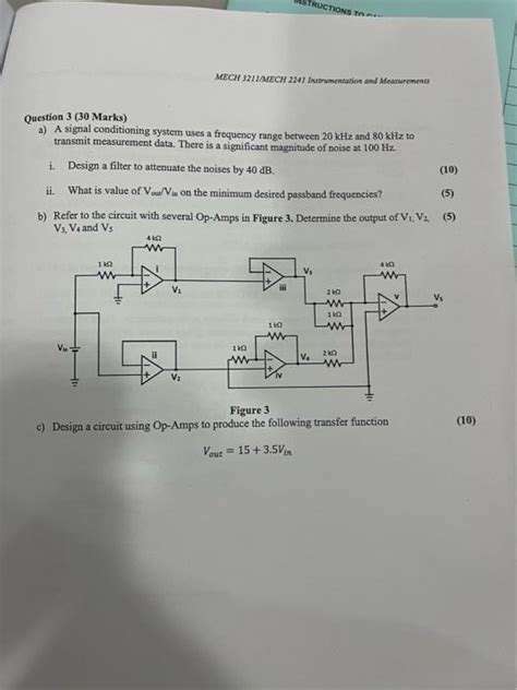 question 3 30 marks a a signal conditioning system