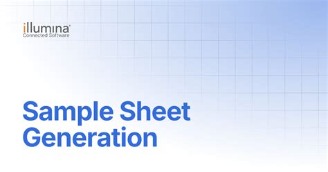 sample sheet generation illumina connected software