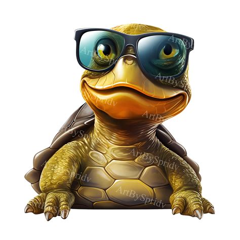 Cartoon Turtles With Glasses