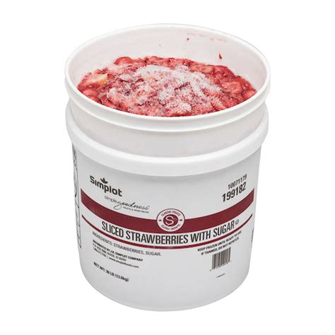 Simplot Classic Sliced Strawberries With Sugar 30 Pound