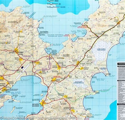 Hiking Map Lemnos Island Greece Terrain Cartography La