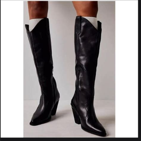 Free People Shoes Brand New Free People Leni Tall Black Leather