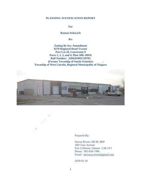 Pdf Planning Justification Report For Re Zoning By Westlincolnca