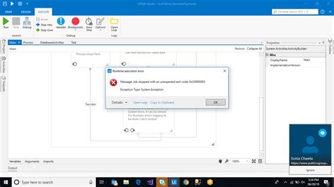 Runtime Execution Error Job Stoppped With An Unexpected Code Help