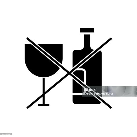 유리와 십자형 기호가 있는 병 글리프 아이콘 그림 무알콜 아이콘에 적합합니다 포장과 관련된 아이콘입니다 간단한 벡터 디자인 편집 가능 32 X 32에서 완벽한 픽셀 마실