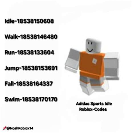 Adidas Community Animation Pack Codee In 2025 Roblox Animation Roblox Codes Roblox Roblox