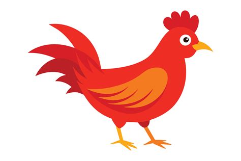 Red Hen Flat Illustration On White Background 47422627 Vector Art At