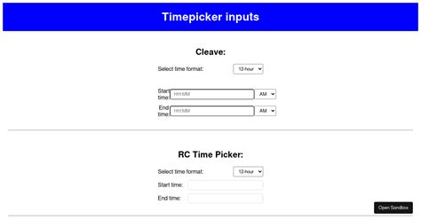 React Ts Time Input Sandbox Forked Codesandbox React Ts Time Input Sandbox Forked Codesandbox