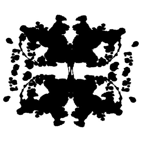 Rorschach Black Abstract Splash Ink Symmetrical Hand Brushed Design