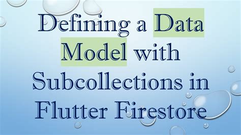 Defining A Data Model With Subcollections In Flutter Firestore Youtube