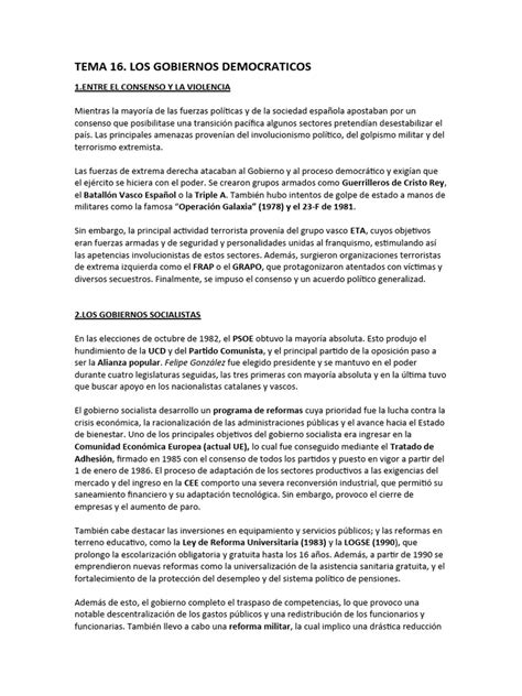 Gobiernos Democraticos Pdf España Gobierno