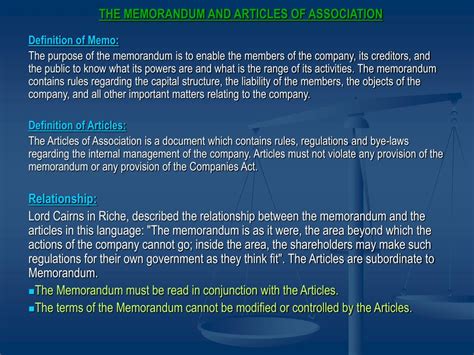 Ppt Memo And Articles Of Association Powerpoint Presentation Free