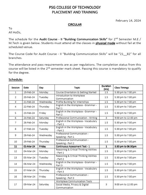 21 82 Audit Course Ii Circular Pdf Human Communication