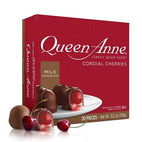 Queen Anne Milk Chocolate Covered Cordial Cherries 132 Oz T Box