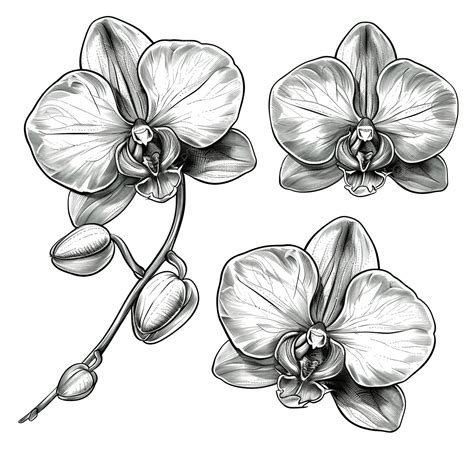 Orchid Drawing Images Flowers