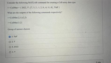 Solved Consider The Following MATLAB Command For Creating A Chegg