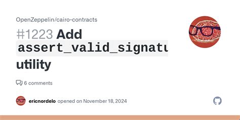 add `assert valid signature` utility · issue 1223 · openzeppelin cairo