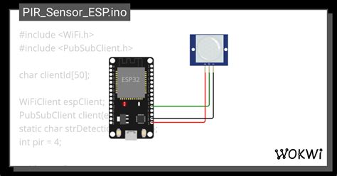 PIR Sensor ESP Ino Copy ProjSoln Wokwi ESP STM Arduino Simulator