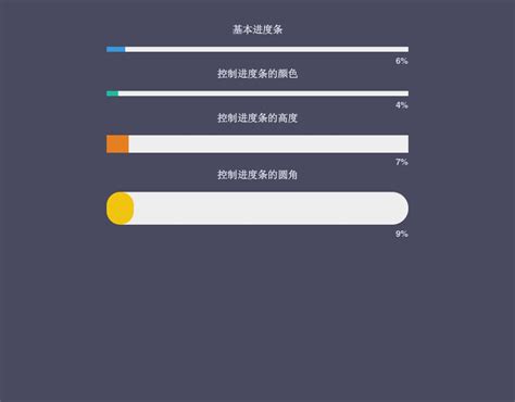 Jquery进度条插件设置百分比进度条样式代码