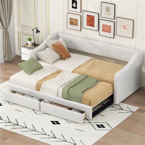 Softsea Twin Xl Size Upholstered Daybed With Trundle