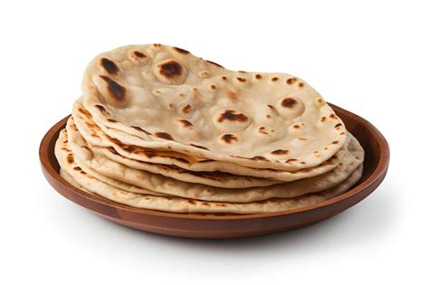 A Photorealistic Image Of A Chapati On Isolated White Background Premium Ai Generated Image