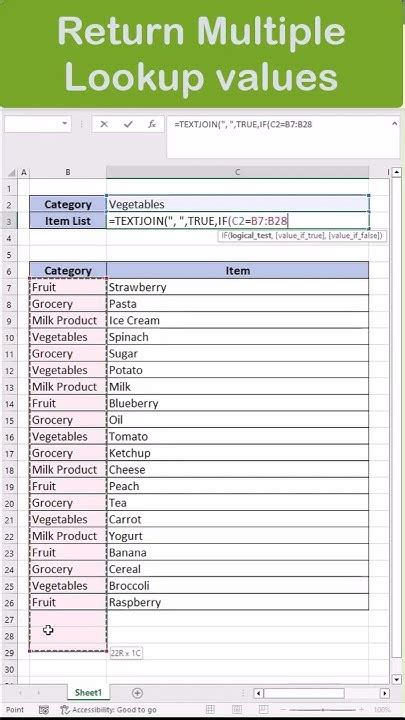 Excel Trick Find Multiple Match Values With Textjoin And If Formula