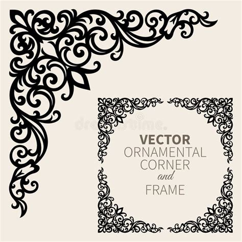 Vector Ornamental Corner Frame Stock Vector Illustration Of