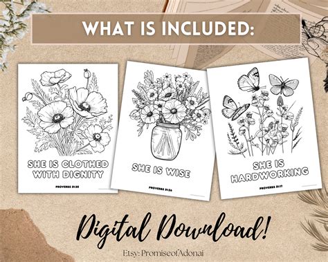 12 Page Proverbs 31 Coloring Book Proverb Affirmation Coloring Bible