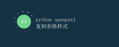 Python Openpyxl 复制表格样式 极客笔记