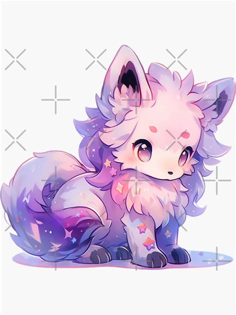Kawaii Chibi Wolf Cute Chibi White Fox 14726891 Vector Art At Vecteezy