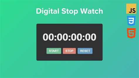 How To Make Digital Stop Watch Using Html Css And Javascript 48 Youtube