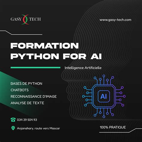 Gasy Tech 🚀 Formation 𝗣𝗬𝗧𝗛𝗢𝗡 Pour L𝗜𝗻𝘁𝗲𝗹𝗹𝗶𝗴𝗲𝗻𝗰𝗲 𝗔𝗿𝘁𝗶𝗳𝗶𝗰𝗶𝗲𝗹𝗹𝗲 Tu Veux