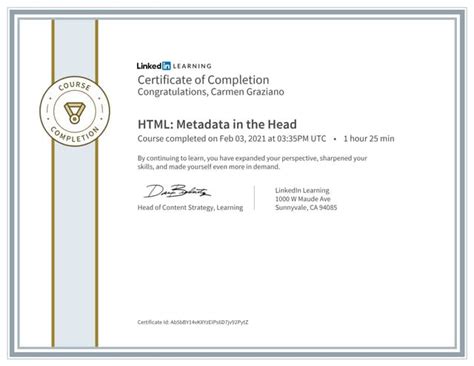 Certificate Of Completion Html Metadata In The Head Pdf