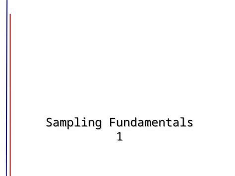 Ppt Sampling Fundamentals 1 Sampling Fundamentals Population Sample Census Parameter