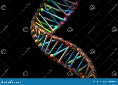 Dna Double Helix With Complementary Base Pairs Forming Unique And