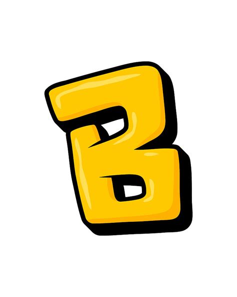 Letter B Graffiti Alphabet B Typography Yellow Letter B Streetart