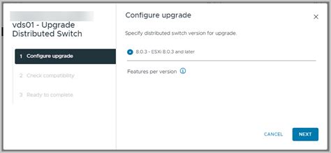 Upgrade VSphere Distributed Switch